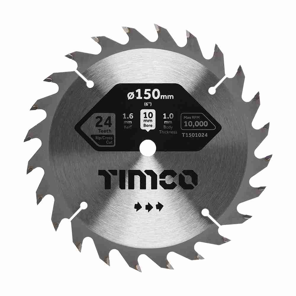 150 x 10 x 24T Handheld Cordless Circular Saw Blade - Power Tool Solutions